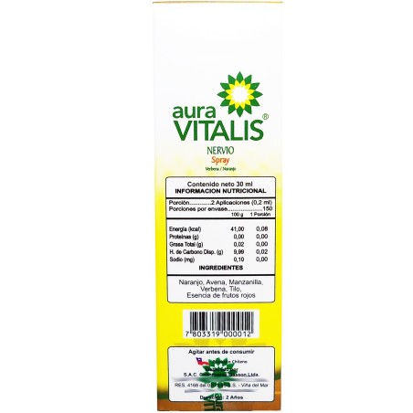 Aura Vitalis Nervio Spray 30ml - Tienda Naturista El Naranjal